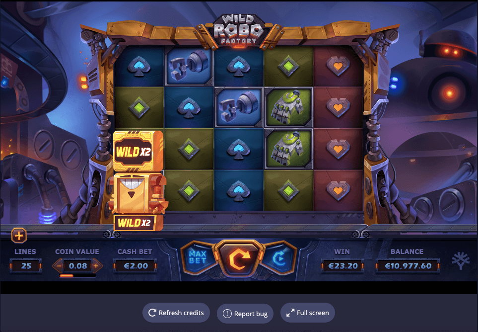 Wild Robo Factory Slot Machine Review | 96.4% RTP